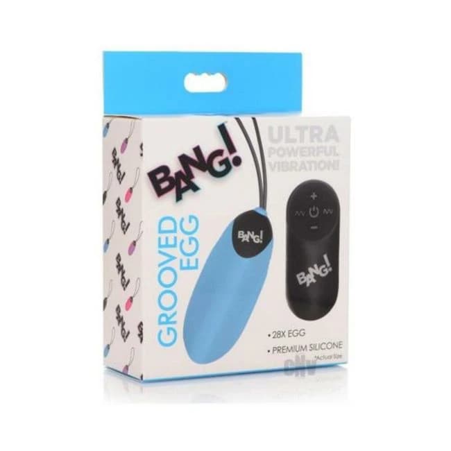 Bang 28x Grooved Silicone Egg Blue | Male Q